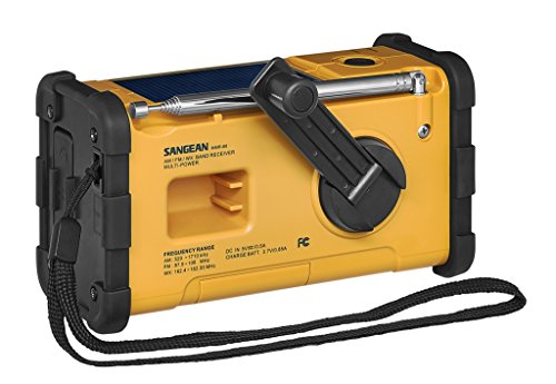 Sangean MMR-88 AM/FM/Weather+Alert Emergency Radio. Solar/Hand Crank/USB/Flashlight, Siren, Smartphone Charger yellow