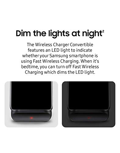 Samsung Electronics Wireless Charger Convertible Qi Certified (Pad/Stand) - for Galaxy Buds, Galaxy Phones, and Apple iPhone Devices - US Version - White (US Version)