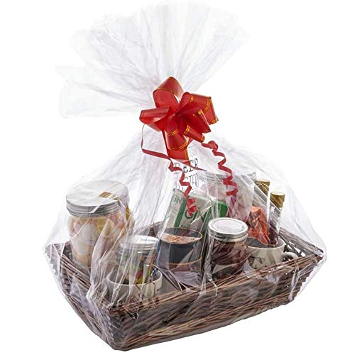 50 Pcs 18x30 Clear flat Cello/Cellophane Treat Bags for Gift Wrapping, Bakery, Cookie, Candies, Dessert, Gift Baskets, Presents, Weddings, Party Favors Packaging. (18x30)