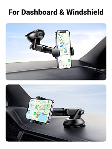 UGREEN Car Phone Holder Mount Suction Cup Windshield Window Dashboard Cell Phone Holder Universal Compatible with iPhone 14 13 Pro Max, iPhone 12 11 Plus SE XS XR 8 7 6 6S Smartphone Car Accessories