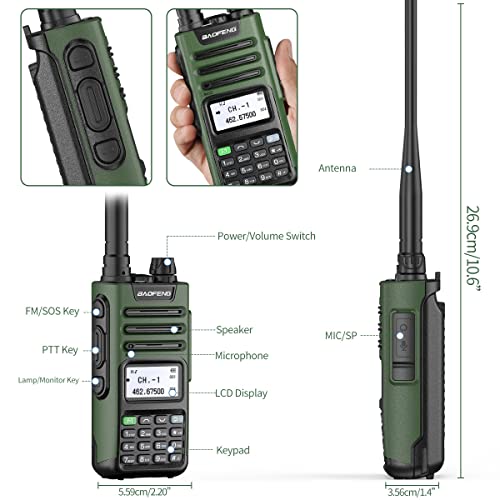BAOFENG GM-15 Pro GMRS Radio(Upgrade of UV-5R) Handheld Radio,NOAA Weather Receiver & Scan Radio,GMRS Repeater Capable, Rechargeable Long Range Two Way Radio with USB-C Charger