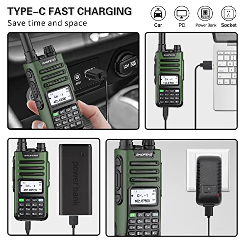 BAOFENG GM-15 Pro GMRS Radio(Upgrade of UV-5R) Handheld Radio,NOAA Weather Receiver & Scan Radio,GMRS Repeater Capable, Rechargeable Long Range Two Way Radio with USB-C Charger