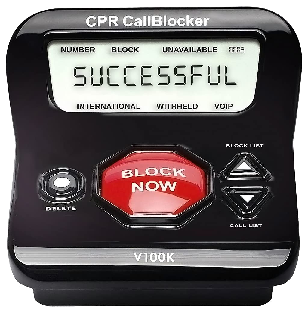 CPR V100K Spam Call Blocker for Landline Phones – Stop All Unwanted Calls at a Touch of a Button - Scam Call Blocker for Home Phones