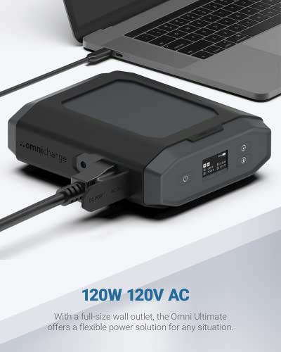 Omni Ultimate 38,400mah AC/DC/USB-C Powerbank | FAA Approved Max Capacity Battery for Laptops:MacBook/iPad/Dell/Surface | Cameras:Canon/Nikon/DSLR/DJI Drones | Smart Devices:iPhone/Samsung/Resmed CPAP