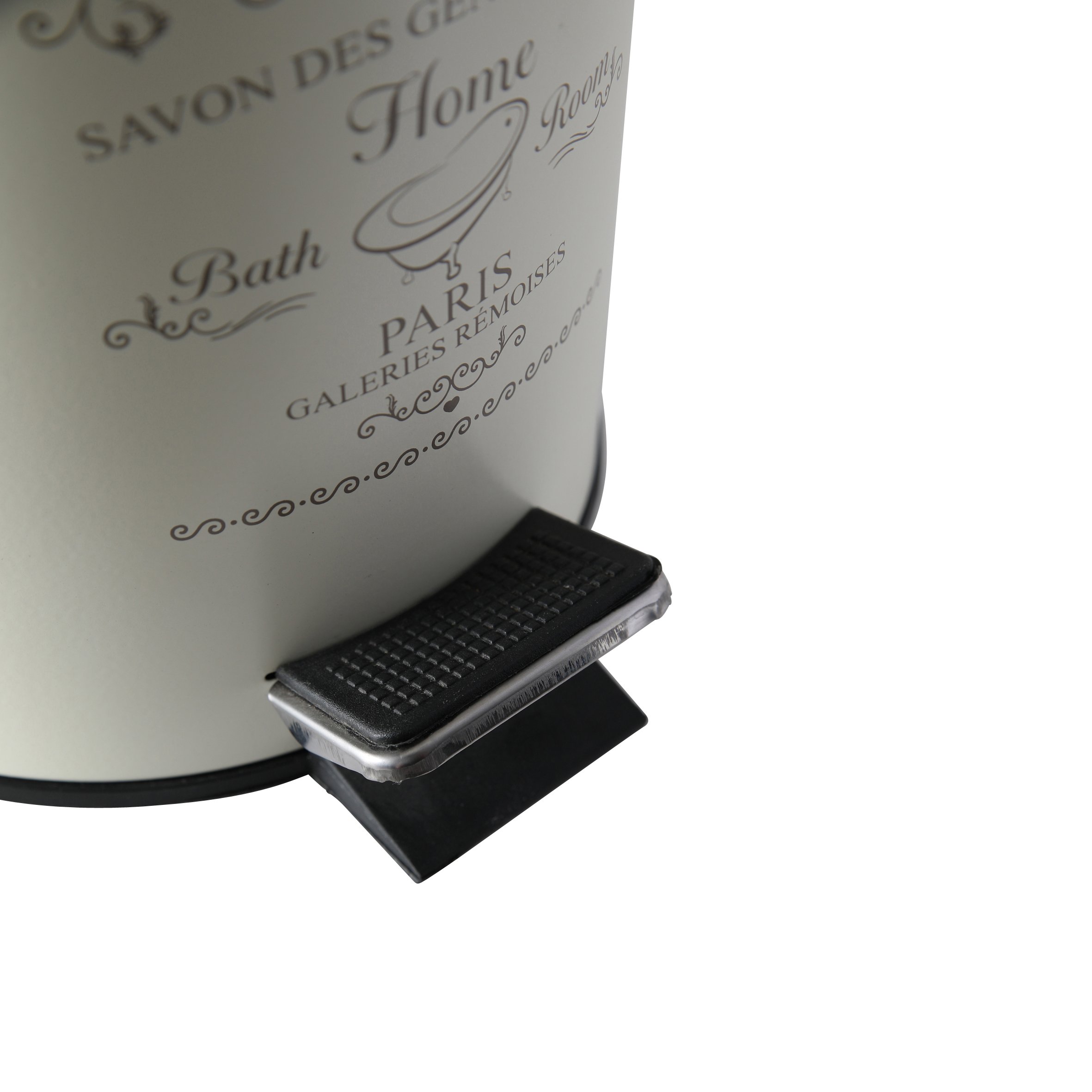 axentia Cosmetic Bin “Paris”, Dustbin Stainless Steel as Bathroom Accessory, Waste Bin with 3 litres Volume, Pedal-Bin for Bathroom, Approx. Diameter 17 x 24.5 cm, Antique White