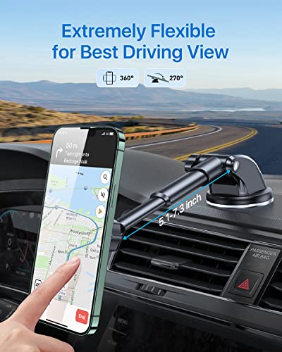andobil [Bumps Friendly Magnetic Phone Holder for Car, [Super Strong Magnet] Universal Dashboard Windshield Car Mount Magnet Compatible with iPhone 13 12 Pro Max 11 XR Samsung S22 S21 All