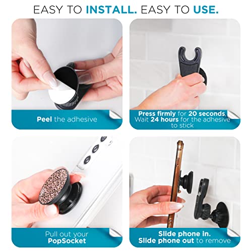[2-Pack] Wall Mount for PopSockets, Socket Mount for Desk for Home, 2 Way 360 Degree Rotation, Super Strong Nano Adhesive, Compatible with All Sockets…