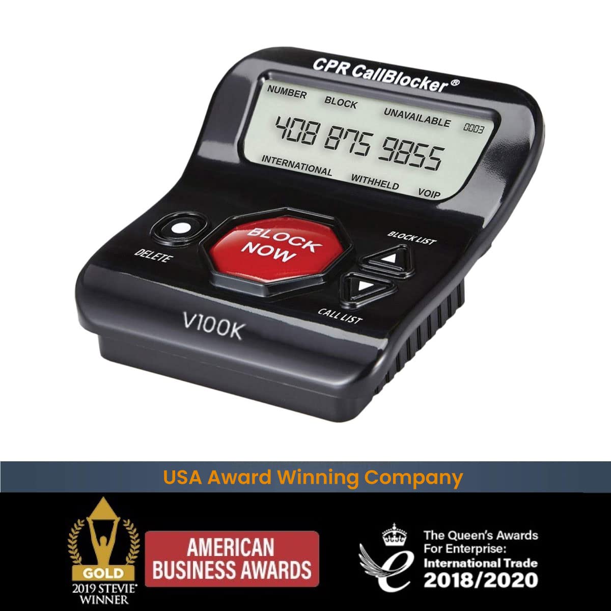 CPR V100K Spam Call Blocker for Landline Phones β Stop All Unwanted Calls at a Touch of a Button - Scam Call Blocker for Home Phones