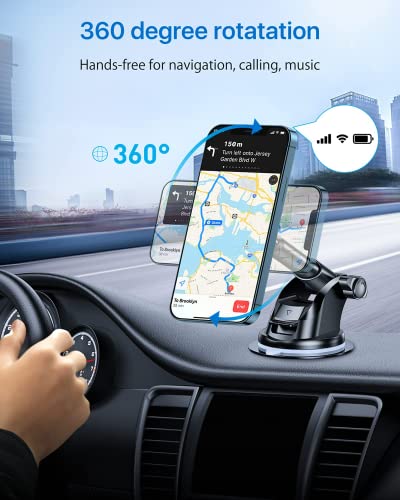 andobil [Bumps Friendly Magnetic Phone Holder for Car, [Super Strong Magnet] Universal Dashboard Windshield Car Mount Magnet Compatible with iPhone 13 12 Pro Max 11 XR Samsung S22 S21 All