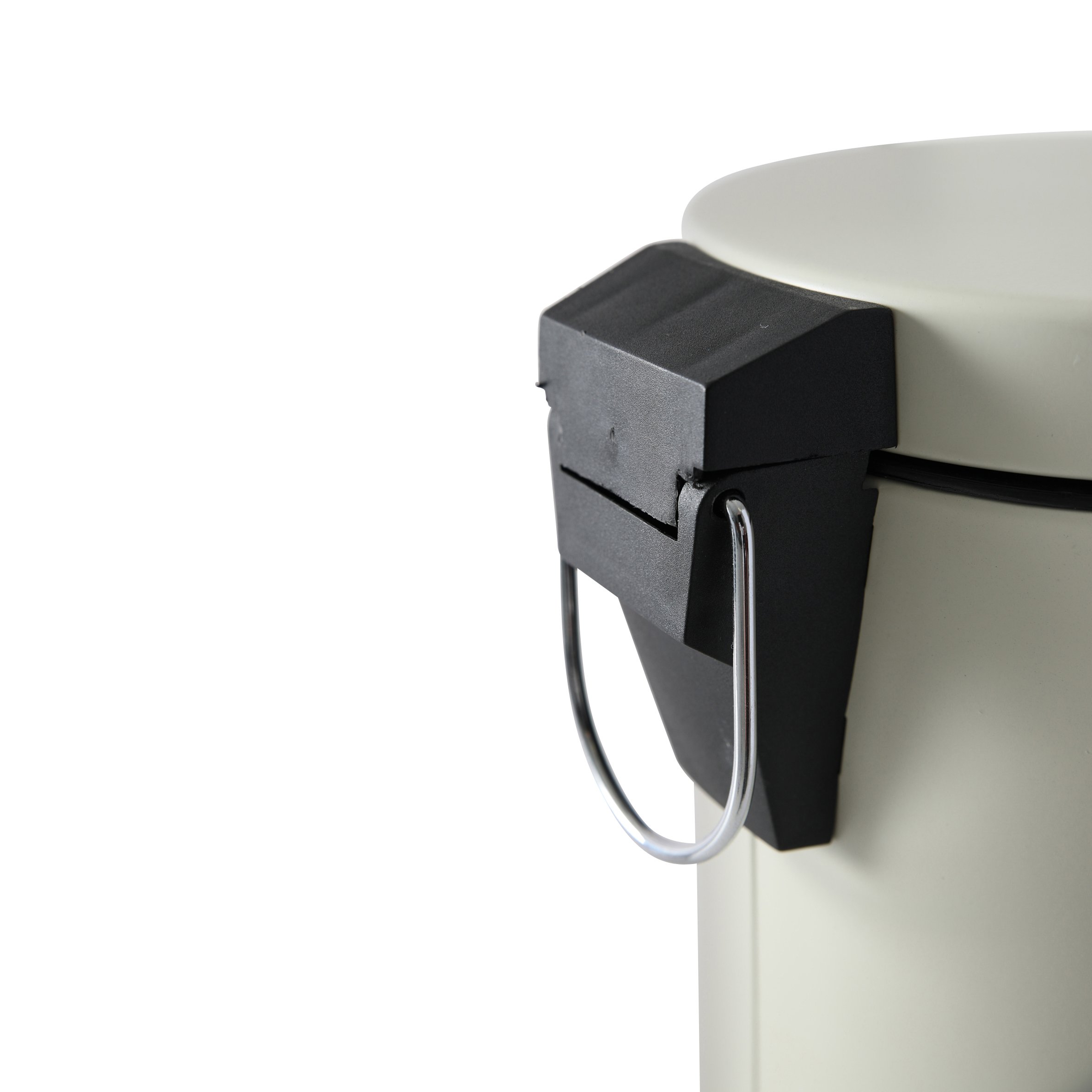 axentia Cosmetic Bin “Paris”, Dustbin Stainless Steel as Bathroom Accessory, Waste Bin with 3 litres Volume, Pedal-Bin for Bathroom, Approx. Diameter 17 x 24.5 cm, Antique White