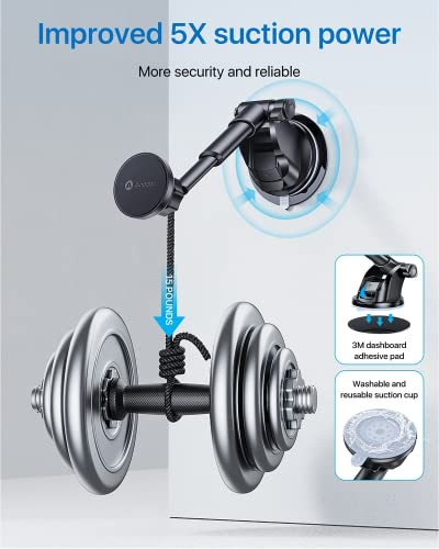 andobil [Bumps Friendly Magnetic Phone Holder for Car, [Super Strong Magnet] Universal Dashboard Windshield Car Mount Magnet Compatible with iPhone 13 12 Pro Max 11 XR Samsung S22 S21 All