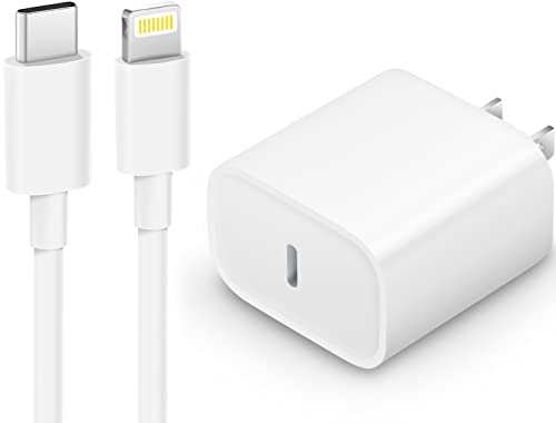 iPhone 11 12 13 Fast ChargerăApple MFi Certifiedă20W USB C Wall Charger Quick Charging PD Adapter with 6FT Type-C to Charging Cable Compatible with iPhone 13/12/11 Pro Max/Pro/Mini/iPad/AirPods/XR/XS