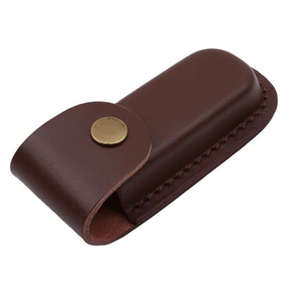 Knife Sheath, 4.7 '' Folding Knife Holster PU Leather Belt Knife Pouch for Outdoor Hunting Camping