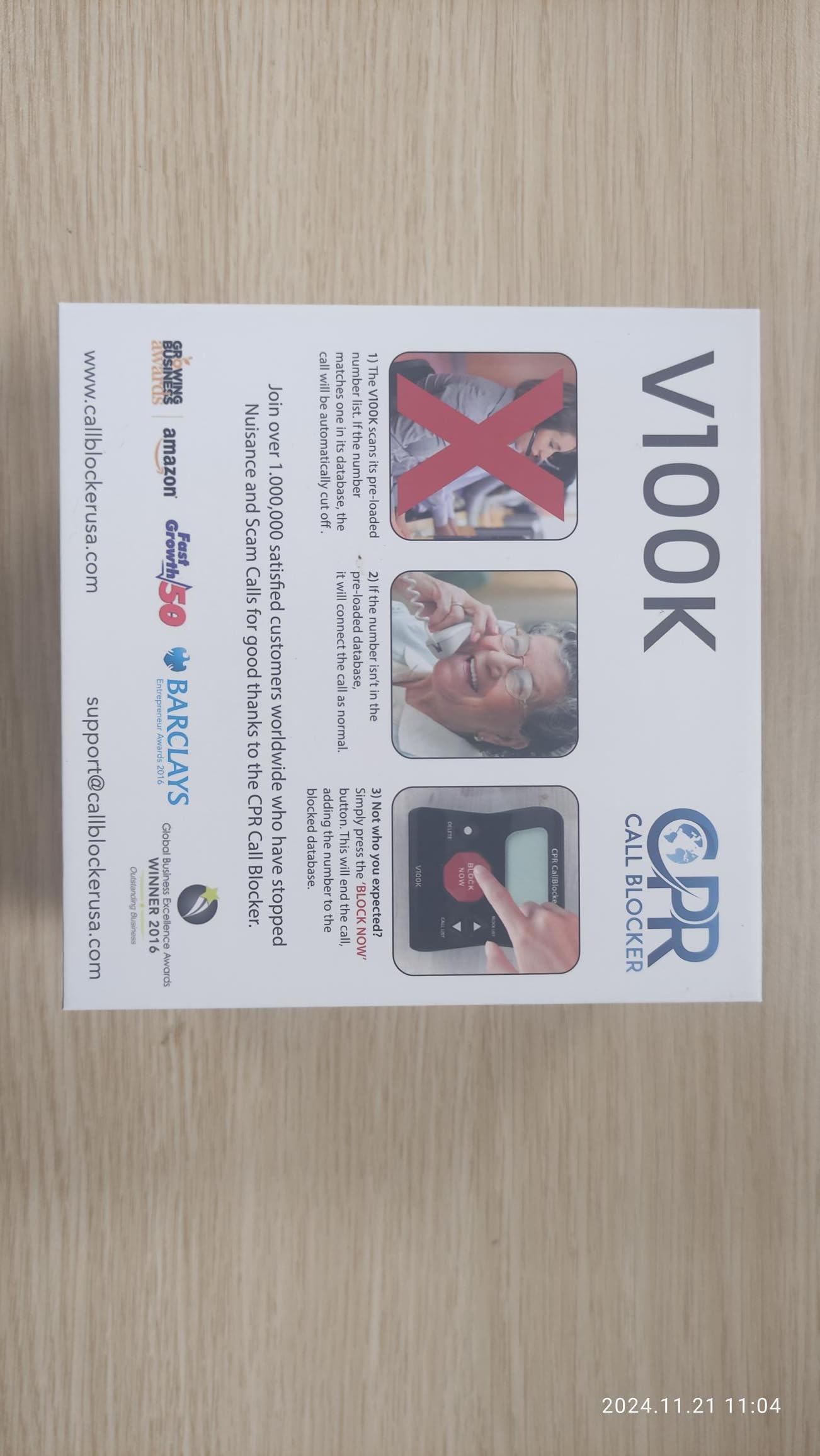 CPR V100K Spam Call Blocker for Landline Phones β Stop All Unwanted Calls at a Touch of a Button - Scam Call Blocker for Home Phones