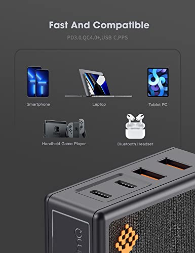 ππ₯π’π¦π GAN USB C Charger: 100W,96W,87W,85W,67W AC Adapter - 4 Port Fast Compact PD Wall Block - Type-C High Speed Charging Station - Travel Adapter for MacBook,Surface,Lenovo