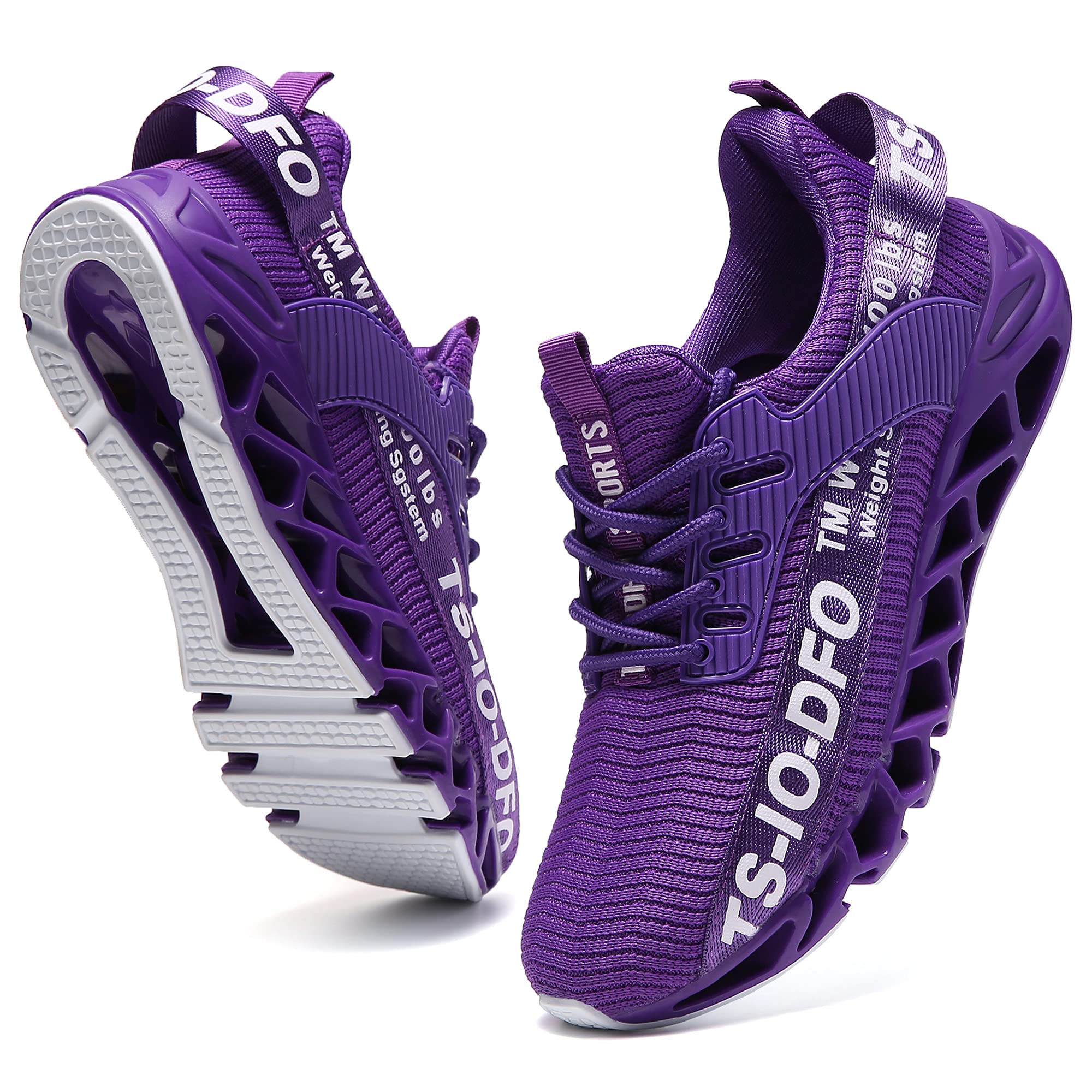 FRSHANIAH Sneakers for Men Slip On Casual Sport Running Shoes Athletic Tennis Walking Shoes Breathable Fashion Gym Runner Jogging Shoes Purple Size 10.5