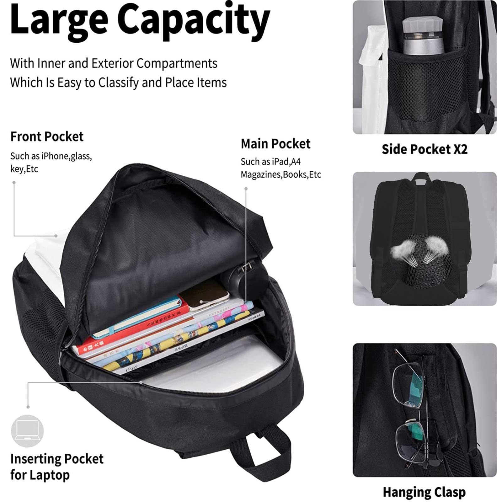 DWONDFORT Fashion Aphmau Backpack Combination With Lunch Bag Pencil Bag Travel Schoolbag (BACKPACK-1)