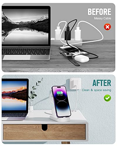 Apetiy Charging Station for Multiple Devices Apple, 3 in 1 Fast Charging Station Dock for iPhone 14/13/12/11 (Pro)/XS/XR/X/8/7/6/5, Apple Watch Series Ultra/8/7/6/SE/5/4/3/2 & AirPods with Adapter