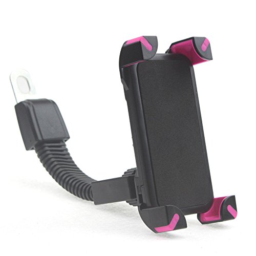 Motorcycle Electric Bicycle Cellphone GPS Mount Holder Compatible with 4.0-7.0inch smartphones iPhone Samsung (Pink)