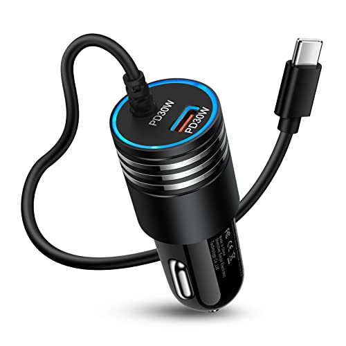 Super Fast USB C Car Charger 60W for Samsung Galaxy S23 Ultra S23+ S23 A14 5G A13 A53 S22 S21 A54 A34 S20 Z Fold4 Flip4 A03s F04,iPhone,Google Pixel 7,3ft Type C Cable,Android Phone Automobile Adapter