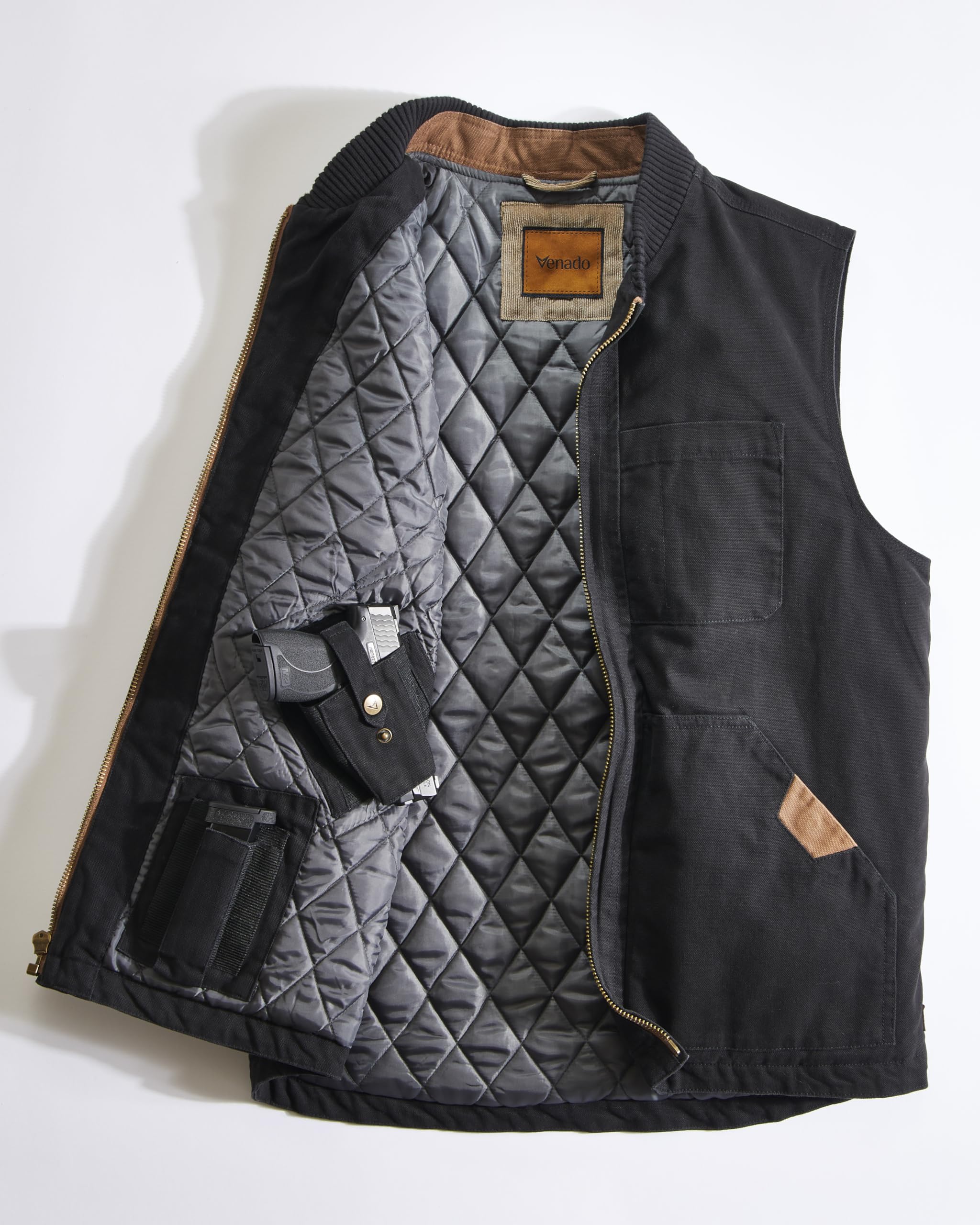 Venado Concealed Carry Vest for Men - Built-in Left and Right Handed Holster (Black, X-Large)