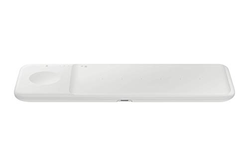 Samsung Electronics Wireless Charger Trio, Qi Compatible - Charge up to 3 Devices at Once - for Galaxy Phones, Buds, Watches, and Apple iPhone Devices, White (US Version)