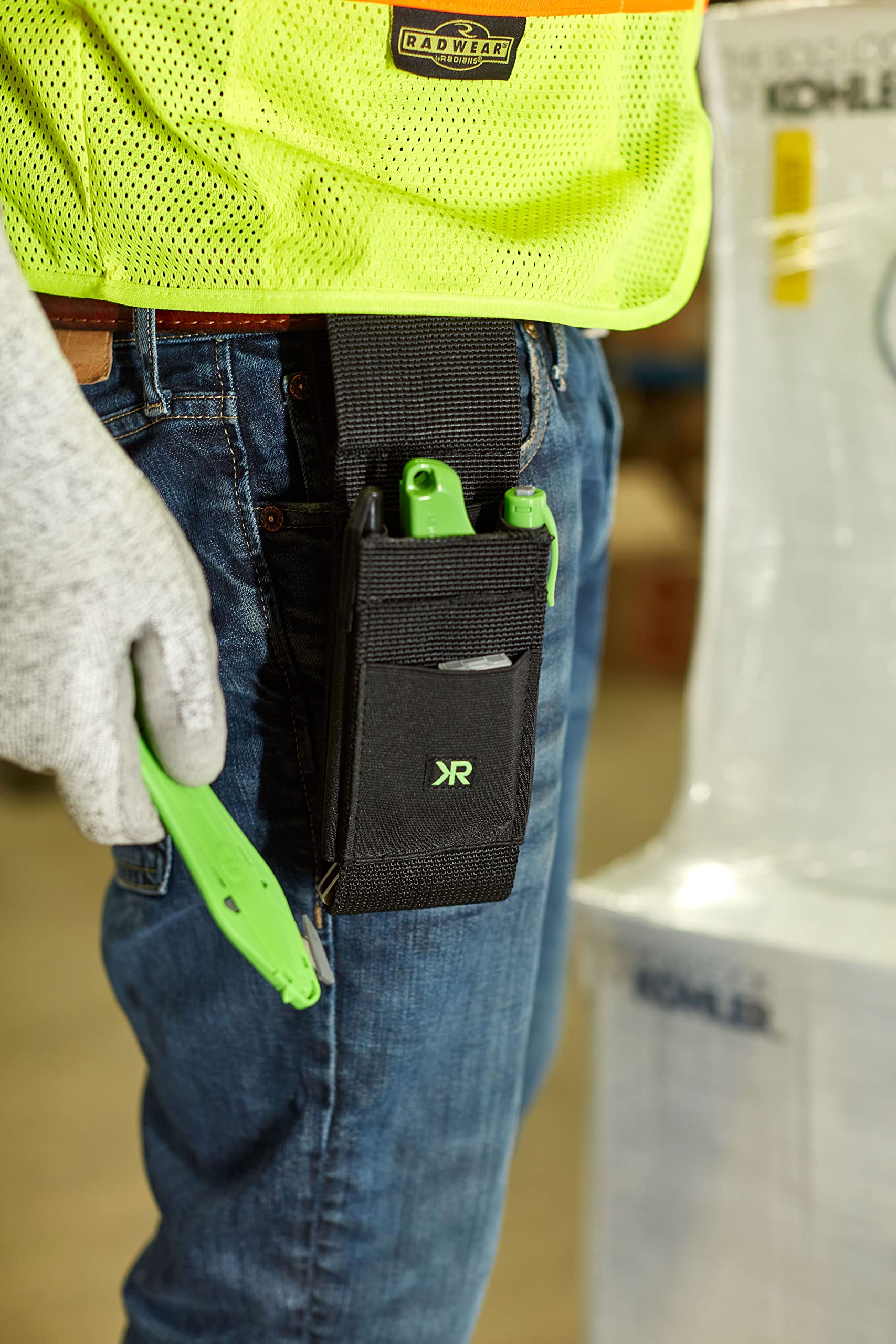 AP100 Safety Holster, Attaches to Belt, Safe Storage and Convenient Access to Safety Knives and Replacement Blades, Designed for Heavy-Duty Use, Built to Last with Durable Nylon Construction