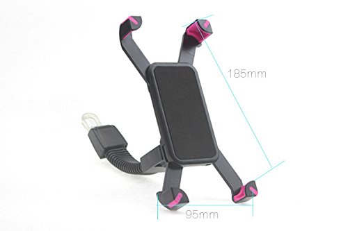 Motorcycle Electric Bicycle Cellphone GPS Mount Holder Compatible with 4.0-7.0inch smartphones iPhone Samsung (Pink)