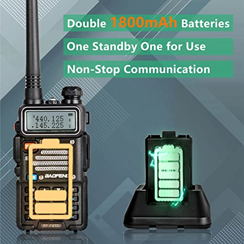 BaoFeng Radio (Upgraded from BaoFeng UV-5R) 8Watt Ham Radio Handheld with Extra 1800mAh Battery and 771 Long Antenna Dual Band Walkie Talkies Two Way Radio Includes Full Kit