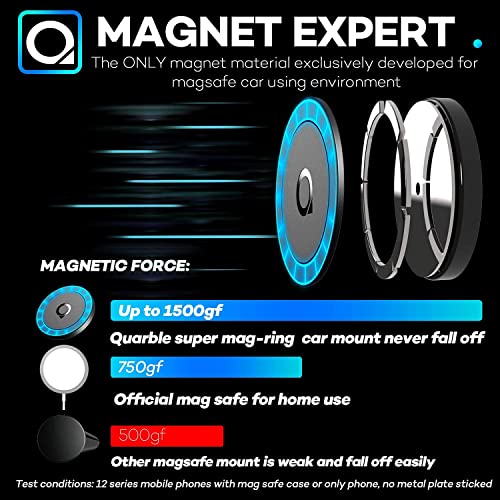 Quarble Air Vent Car Mount Holder Compatible with iPhone 14 13 12/Pro/Pro Max/Mini and Magsafe Case 360° Adjustable No Metal Plate Needed 2021 All New