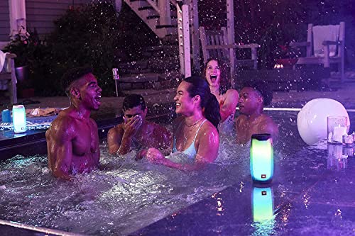 JBL Pulse 4 - Waterproof Portable Wireless Bluetooth Speaker with Light Show, Includes LED Flashlight Key Chain Bonus - Black