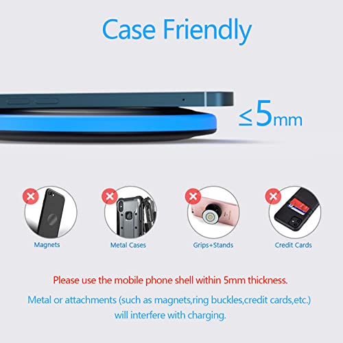 Wireless Charger 15W Max Fast Charging Pad,Compatible with iPhone 14/14 Pro/14 Pro Max/13/13 mini/12/11/11 Pro/11 Pro Max/XS Max/XS/XR/X/8,Samsung Galaxy S21/S20/Note 10/9 (No AC Adapter)
