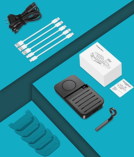 70W Charging Station for Multiple Devices, 5 in 1 Fast Charging Dock with 10W Max Wireless Charger and 4 Ports Charging Dock, 30W USB C PD Fast Charging for iPad, iPhone,Tablets,Kindle