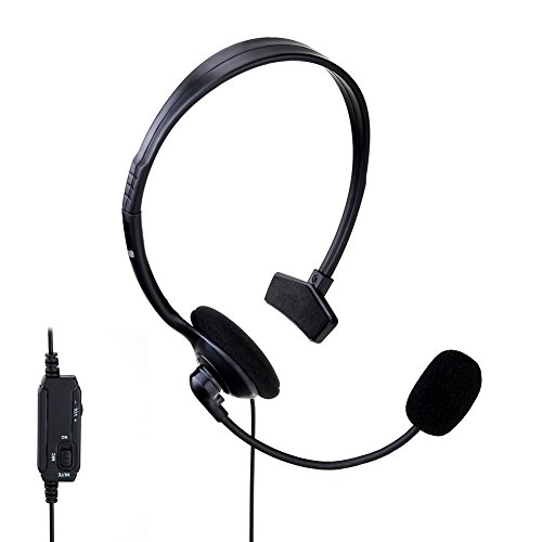 Gaming Headset, Wired Unilateral Mono Chat Headphones with Mic for Sony PlayStation 4 PS4 Online Live Game