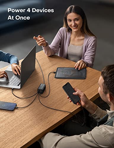 USB C Charger, KOVOL 65W 4-Port PD GaN III Desktop Charger USB C Charging Station with Dual USB C+Dual USB A Ports PPS 25W Super Fast Charging for Galaxy, iPhone, iPad Air/Pro, MacBook Pro/Air, Laptop