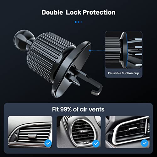 Homhu Phone Mount for Car [Off-Road Super Suction ] Universal Holder 4in1,Long Arm Cup Holder,Dashboard Windshield Vent Compatible with iPhone Samsung All Smartphones, Black, (HZ001)