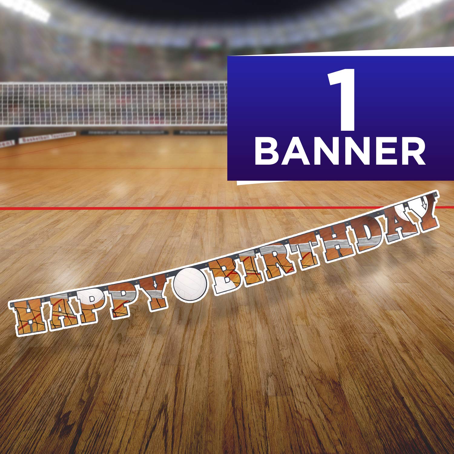 Volleyball Birthday Banner (Large 7" Cutout Letters, Numbers Included) Volleyball Side Out Party Collection by Havercamp