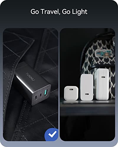 65W USB C Charger: TUNNU GaN Charger - USB C Charger Block - Type C Wall Charger - Foldable Multi USB C Charger for MacBook Pro/Air iPad Pro Galaxy S20/S10 Dell XPS 13 Note 20/10+ iPhone 13/Pro Pixel
