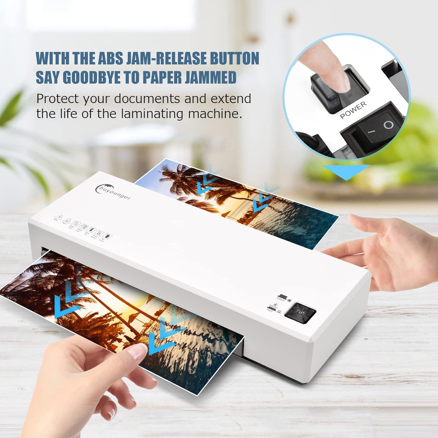Laminator, 4 in 1 Laminator Machine with 40 Laminating Sheets, A4 Laminating Machine Hot and Cold with Paper Trimmer and Corner Rounder, 9 Inches Personal Thermal Laminator for Home School Office