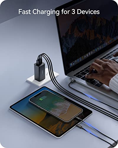 65W USB C Charger: TUNNU GaN Charger - USB C Charger Block - Type C Wall Charger - Foldable Multi USB C Charger for MacBook Pro/Air iPad Pro Galaxy S20/S10 Dell XPS 13 Note 20/10+ iPhone 13/Pro Pixel