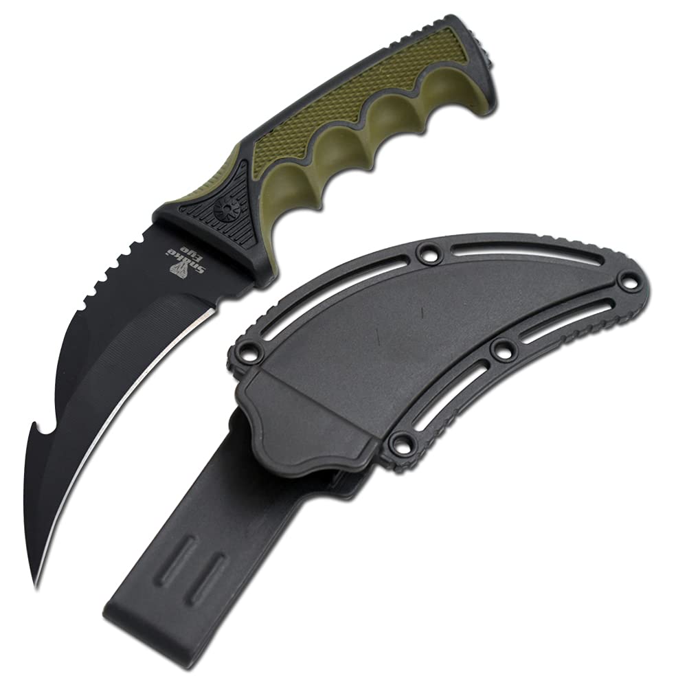 Snake Eye Tactical 9" Hunting Survival Knife Curve Saw Back Blade With Molded Sheath. (GN-3)