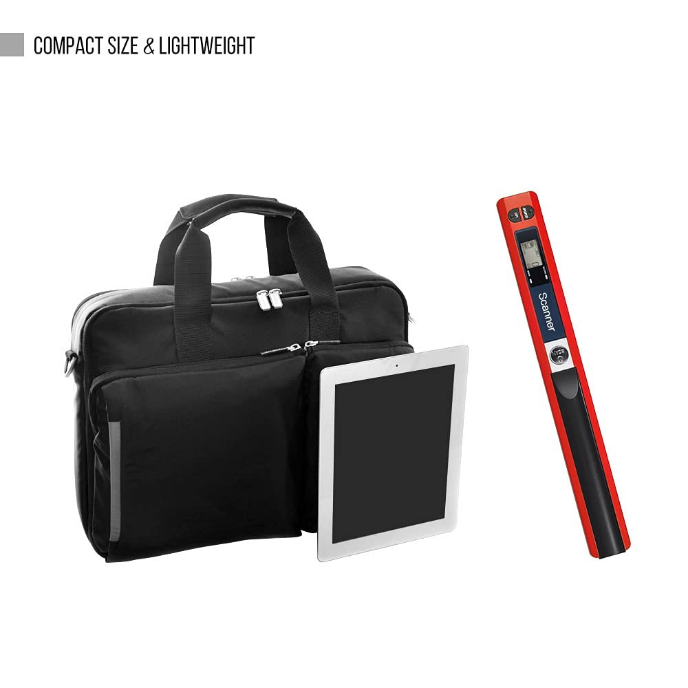 HUIOP Document Scanner,Portable Handheld Wand Wireless Scanner A4 Size 900DPI JPG/PDF Formate LCD Display with Protecting Bag and 8GB TF Card for Business Document Reciepts Books Images