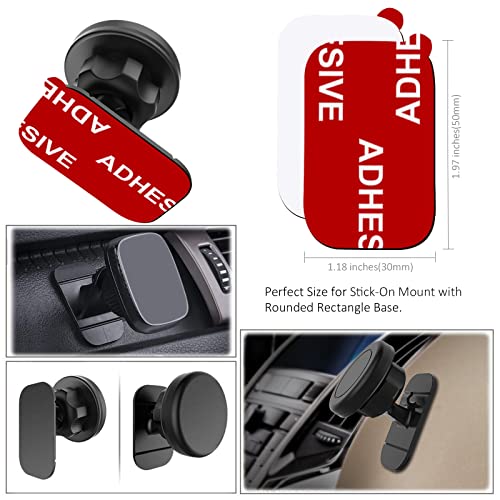 PKYAA Sticky Adhesive for Car Mount, Adhesive Replacement Pads for Dashboard Magnetic Phone Holder, 6 Pcs Double-Sided Sticker Pads Compatible with Stick-on Magnetic Car Mount Base