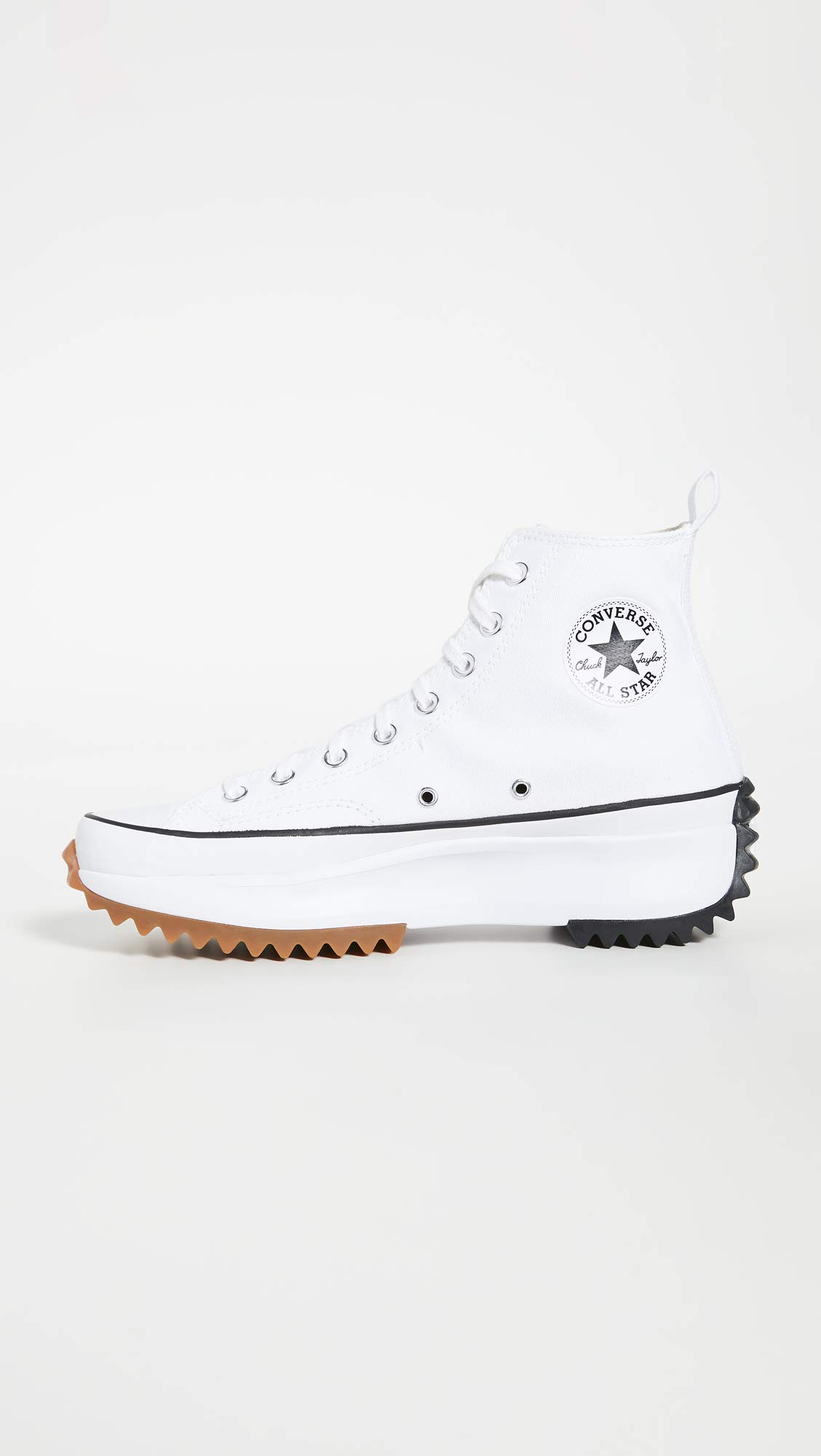 Converse Run Star Hike Hightop Sneakers, White/Black/Gum, 10.5 US Women/9 US Men