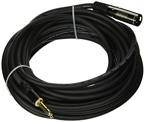 Monoprice 104765 35-Feet Premier Series XLR Male to 1/4-Inch TRS Male 16AWG Cable gold