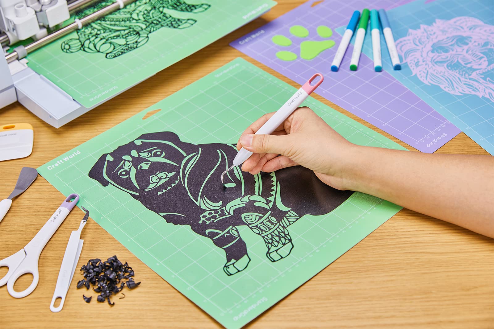 Craft World 3 Pieces Standardgrip Cutting Mats 12x12 for Cricut Maker 3/Maker/Explore 3/Air 2/Air/One, Sturdy Cutting Mats for Crafts