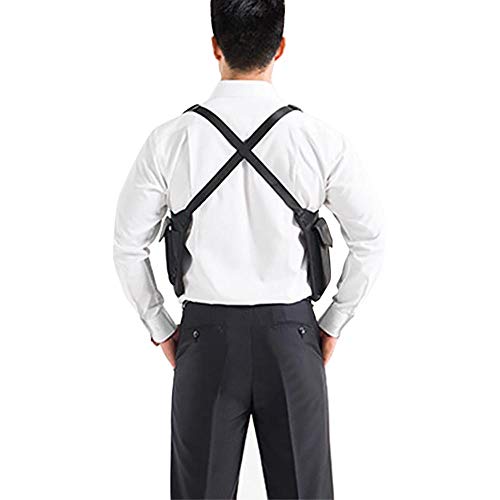 HFU Anti-Theft Hidden Underarm Strap Wallet Holster Bag Leisure Nylon Adjustable Double Shoulder Concealed Pocket Sport Outdoors (956# Black)
