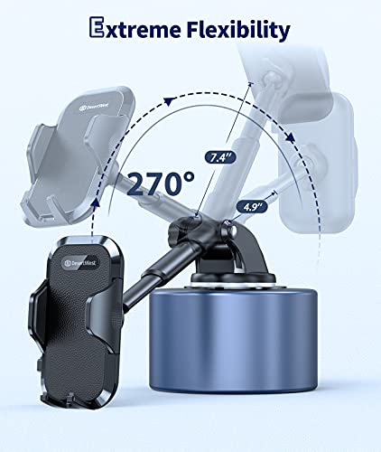 DesertWest [Original Mechanical Arm] Phone Mount for Car Dashboard & Windshield Universal Car Phone Holder with Strong Suction Cup Base Fit for iPhone 14 Pro Max 13 12X XS, Galaxy S23 S22 All Phones