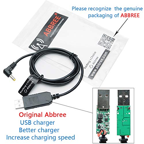 Baofeng 2.5mm USB Charger Cable with Indicator Light for BaoFeng UV-5R UV-82 BF-F8HP UV-82HP UV-5X3 UV-5RE 3800mAh Battery UV-S9/9S Two Way Radio(2 Pack)