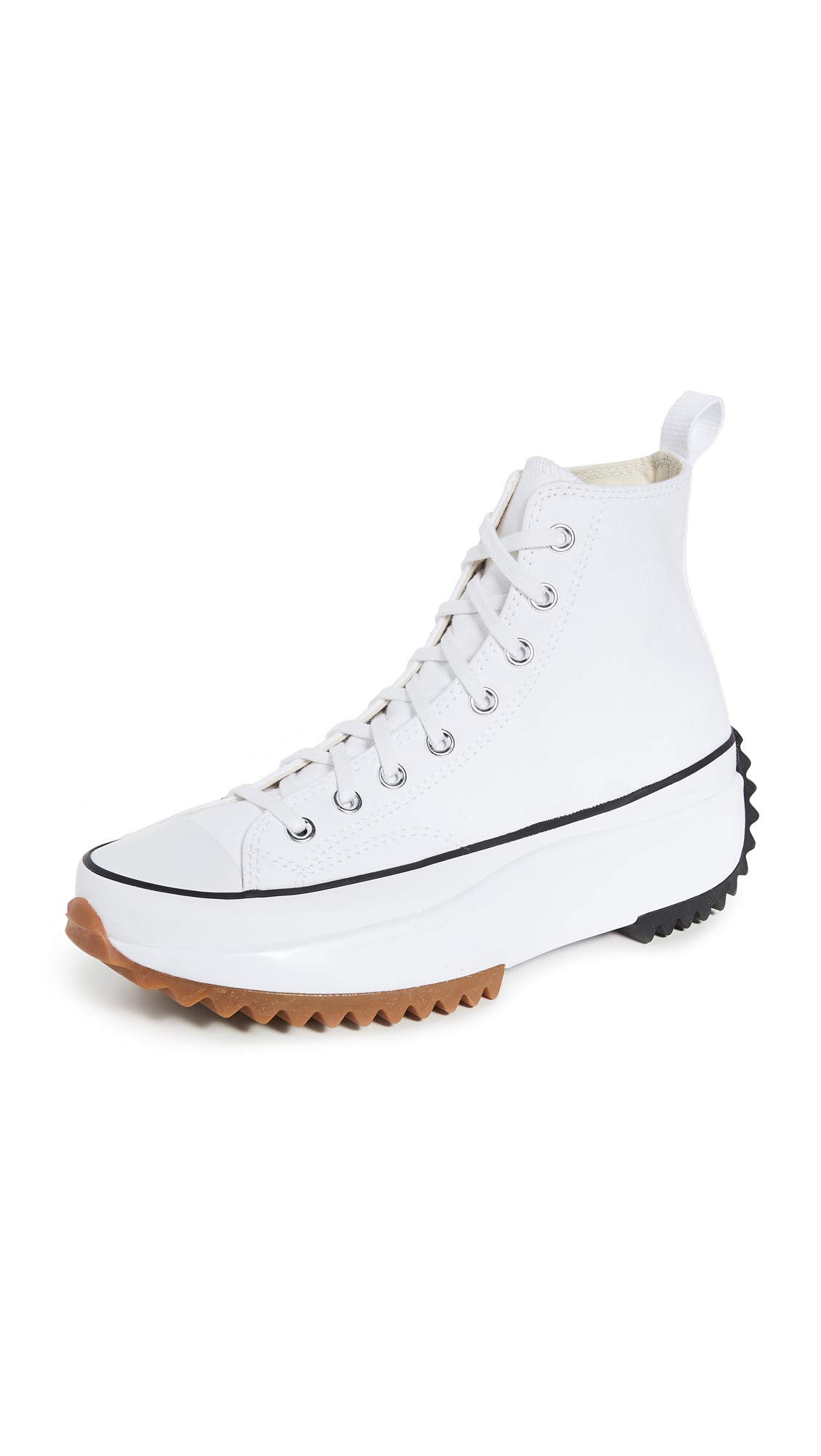 Converse Run Star Hike Hightop Sneakers, White/Black/Gum, 10.5 US Women/9 US Men
